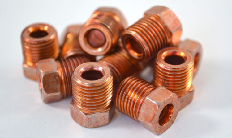 BLF11 | 10 PACK Red Tube Nut 3/16" -7/16" Thread Oversize Steel Tube Nuts